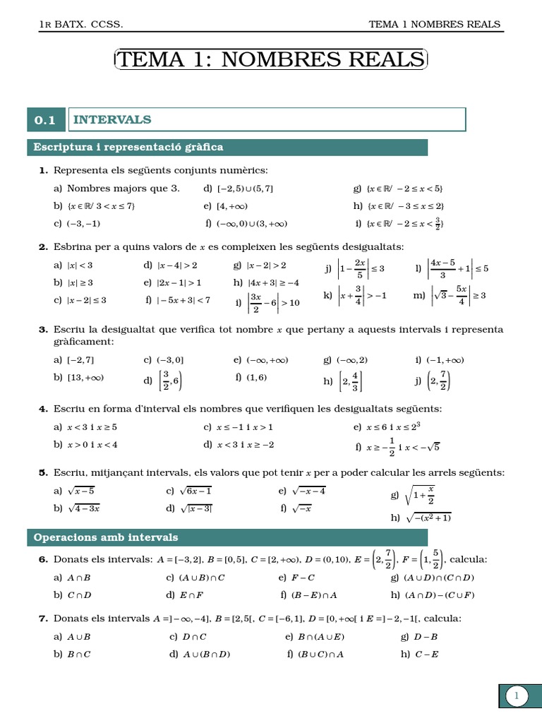 1 CCSS Intervals Radicals Logaritmes - Dvi | PDF