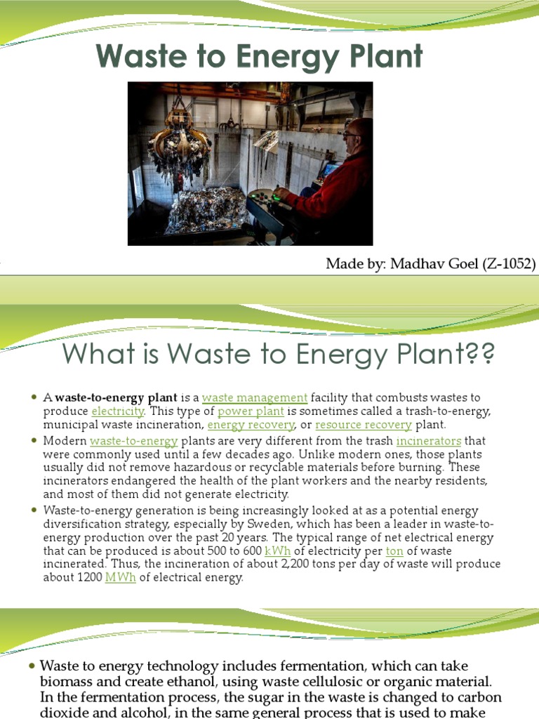 Overview of Waste-to-Energy Plants | PDF | Municipal Solid Waste ...