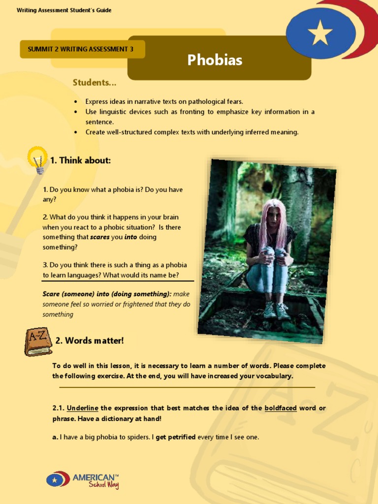 C1 Writing Assessment 3 Phobias PDF | PDF | Phobia | Fear