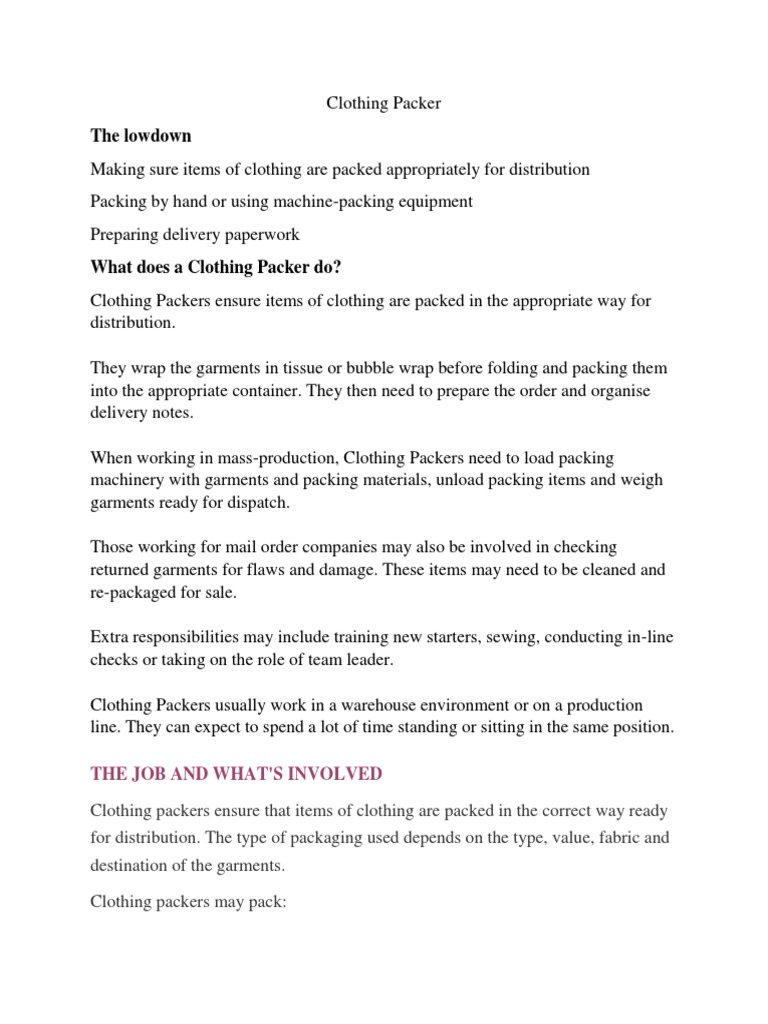 Packer | PDF | Packaging And Labeling | Warehouse