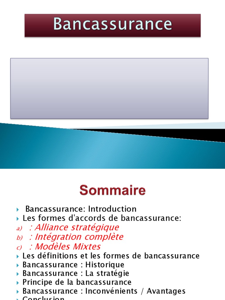 Comprendre la Bancassurance et ses Modèles | PDF | Banques | Assurance