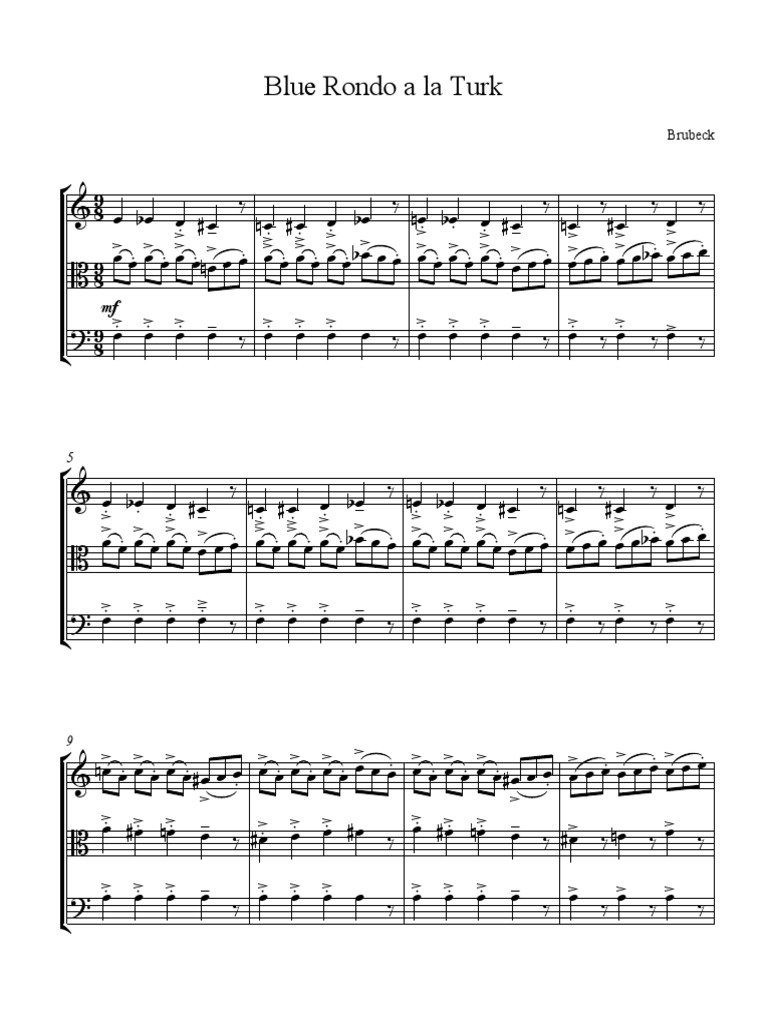 Blue Rondo A La Turk Trio PDF | PDF