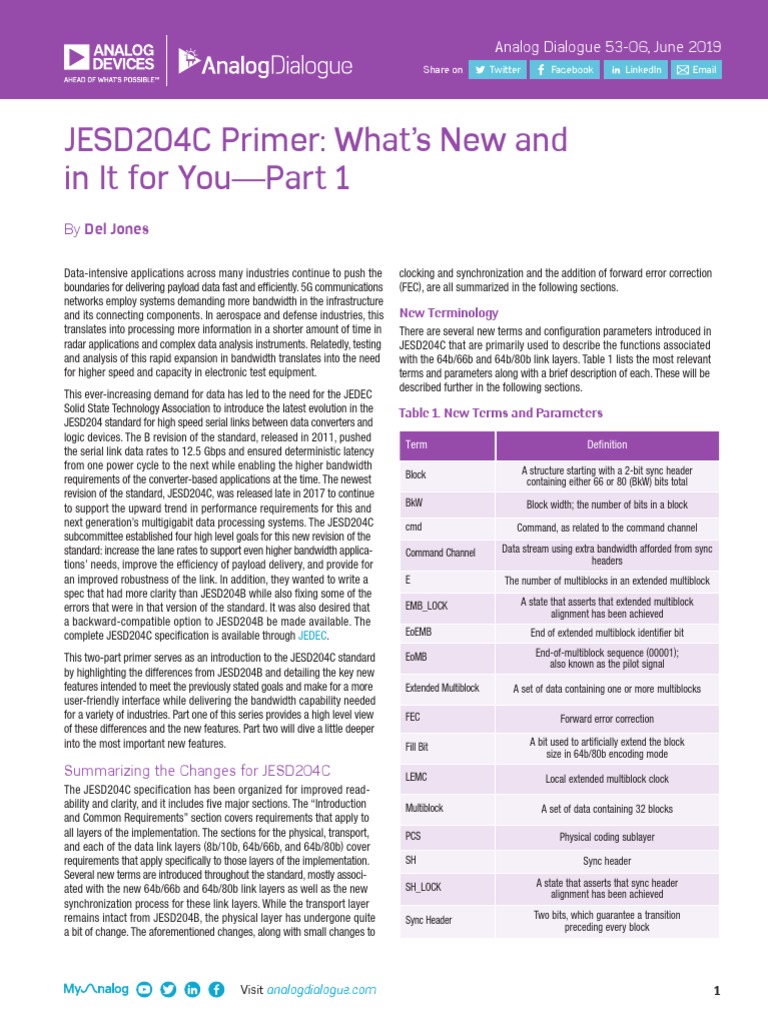 Jesd204c Primer Part1 | PDF | Bit Rate | Error Detection And Correction