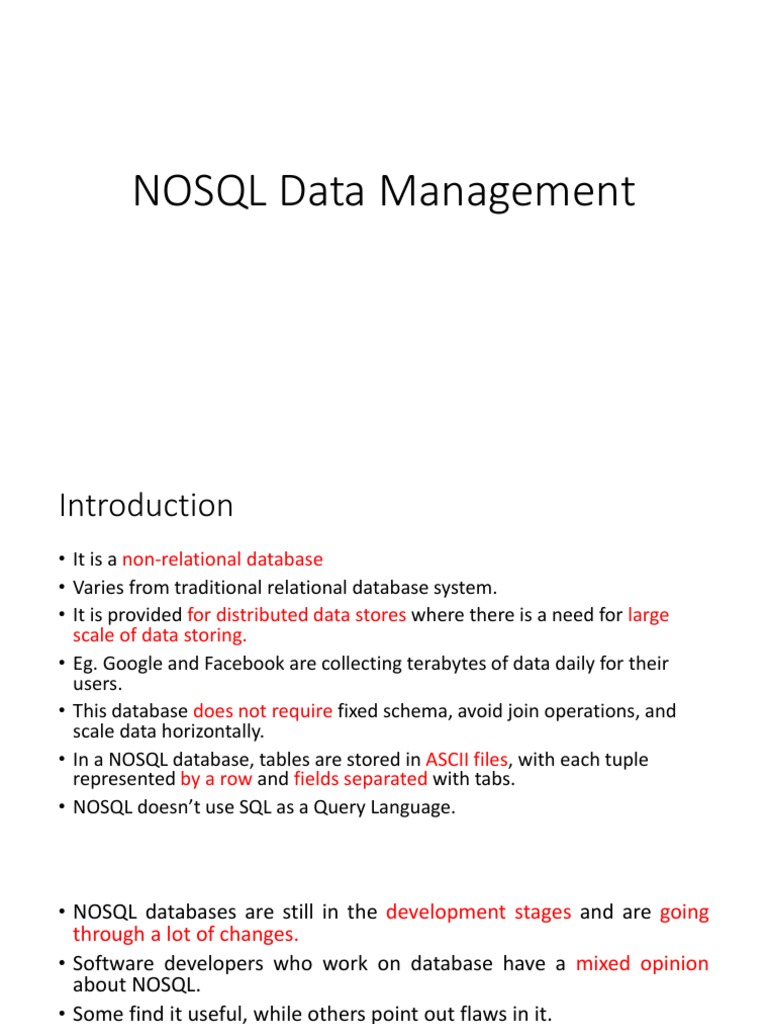 NOSQL Data Management | PDF | No Sql | Relational Database