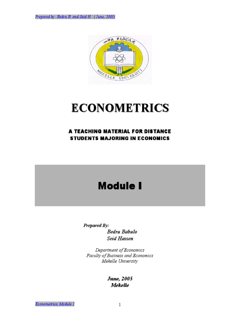 Introduction To Econometrics An Elementary But Comprehensive Guide