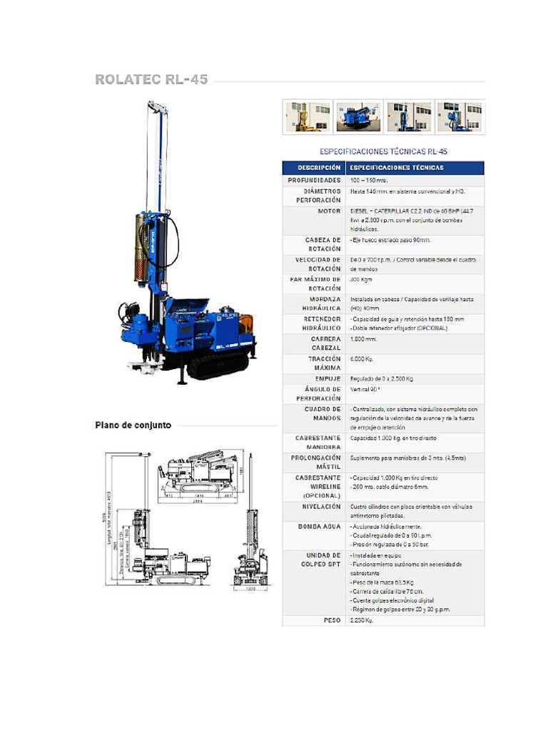 Hoja Tecnica RL 45 | PDF