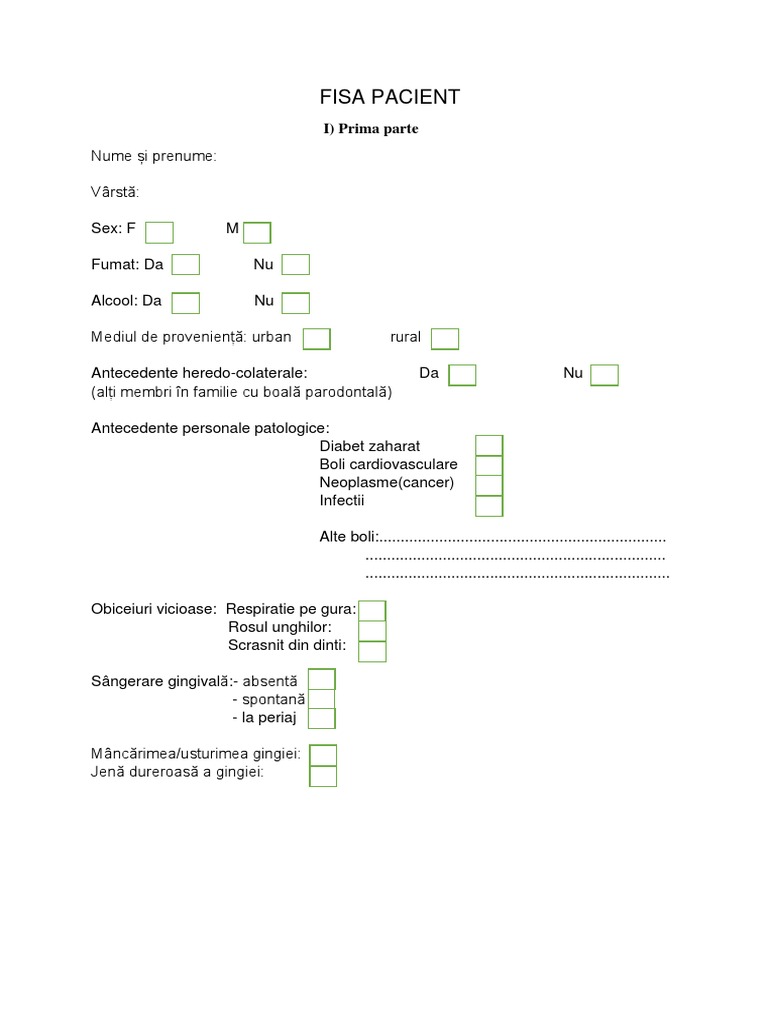 Fisa Pacient | PDF