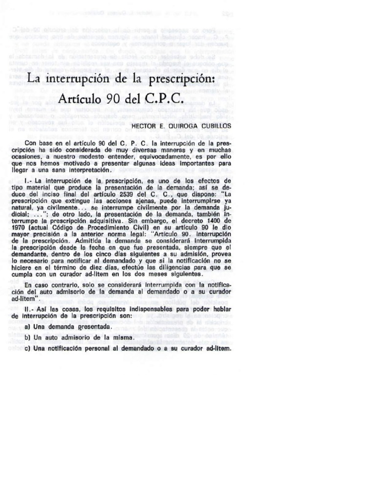 La Interrupcion de La Prescripcion | Descargar gratis PDF | Estatuto de limitaciones | Judicaturas