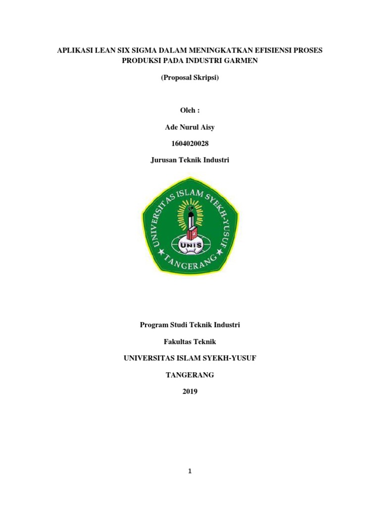 Aplikasi Lean Six Sigma Dalam Meningkatkan Efisiensi Proses Produksi Pada Industri Garmen | PDF ...