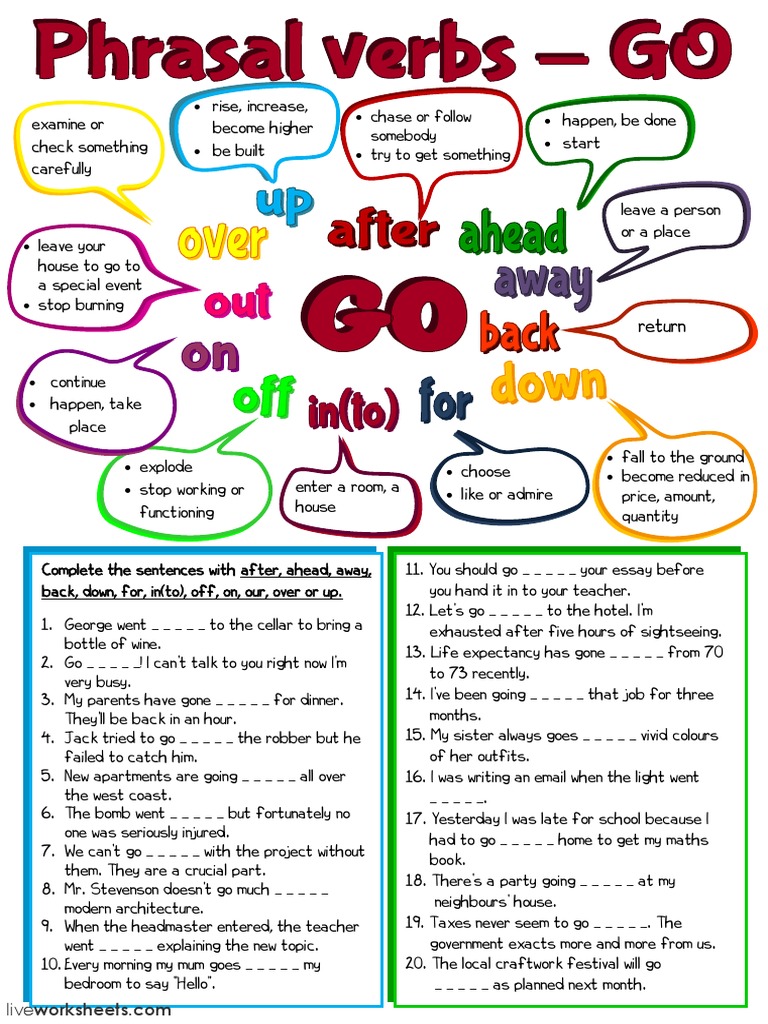 Phrasal Verbs GO!! | PDF | Syntax | Grammar