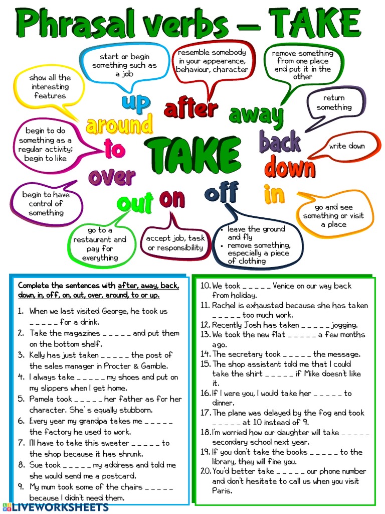 Phrasal Verbs Take!! | PDF