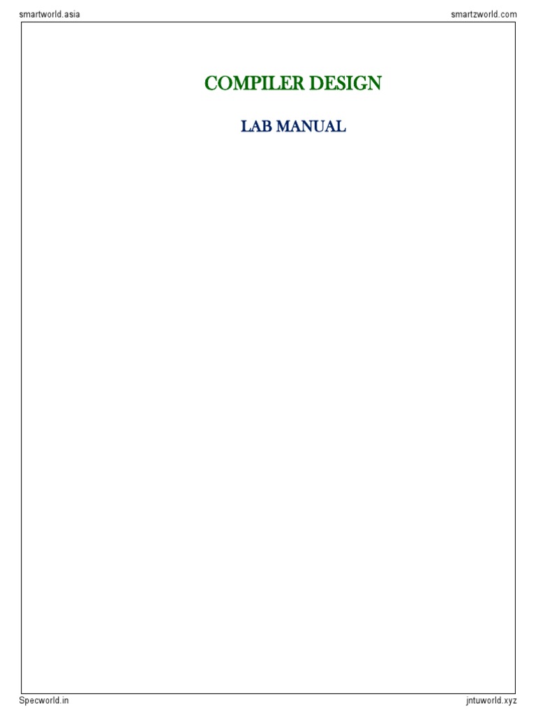 Compiler Design Lab Manual Pdf Parsing Compiler 