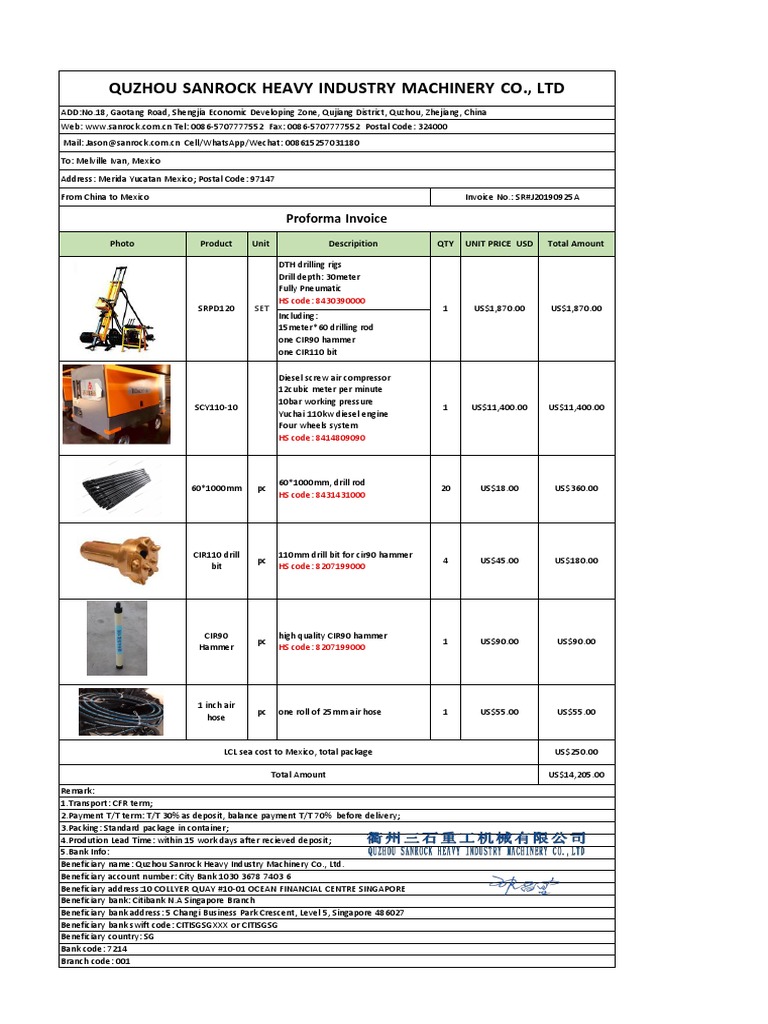 30 M Water Well Drilling Invoice | PDF | Business
