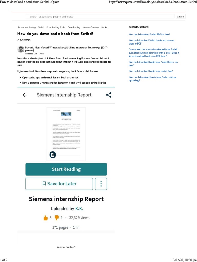 How To Download A Book From Scribd - Quora | PDF | Scribd | Download