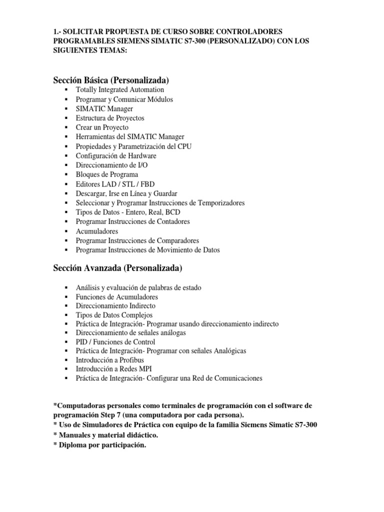Temario Curso Siemens | PDF | Programa de computadora | Programación