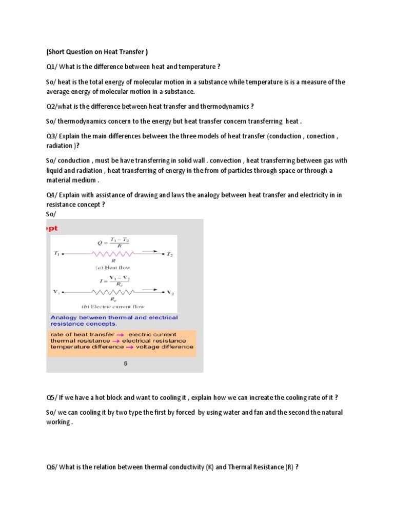 Question and Answer Short Heat Transfer NEWW | PDF | Heat Transfer ...