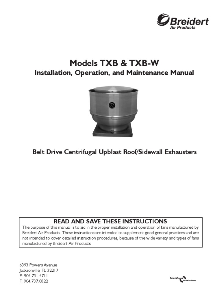 TXB-TXB-W Iom | PDF | Belt (Mechanical) | Bearing (Mechanical)