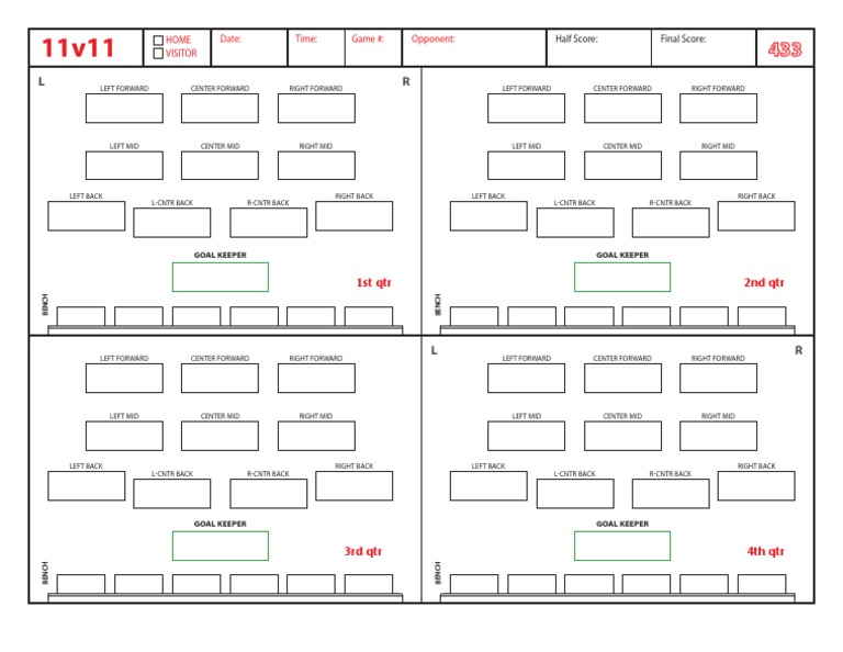 11v11 Soccer Formation Template | PDF | American Football | Sports