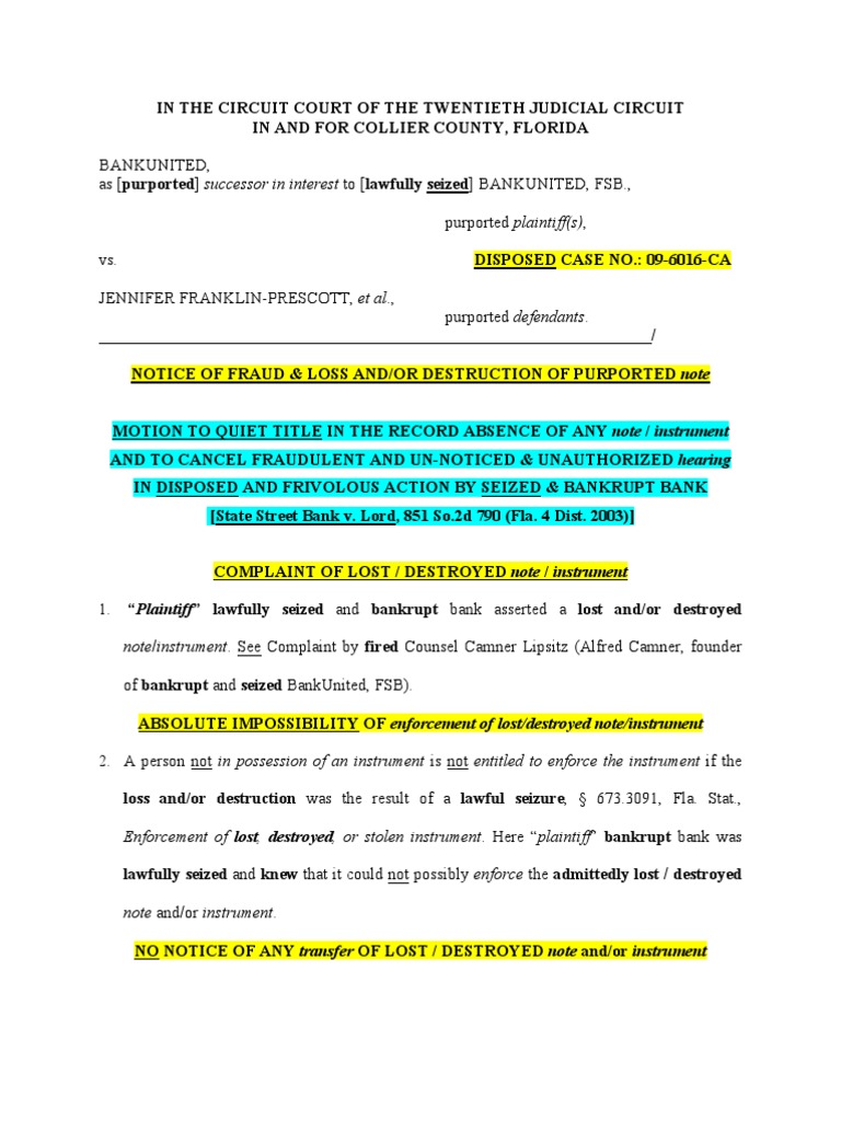 Notice & Motion to Quiet Title - Albertelli Law Foreclosure Mill ...
