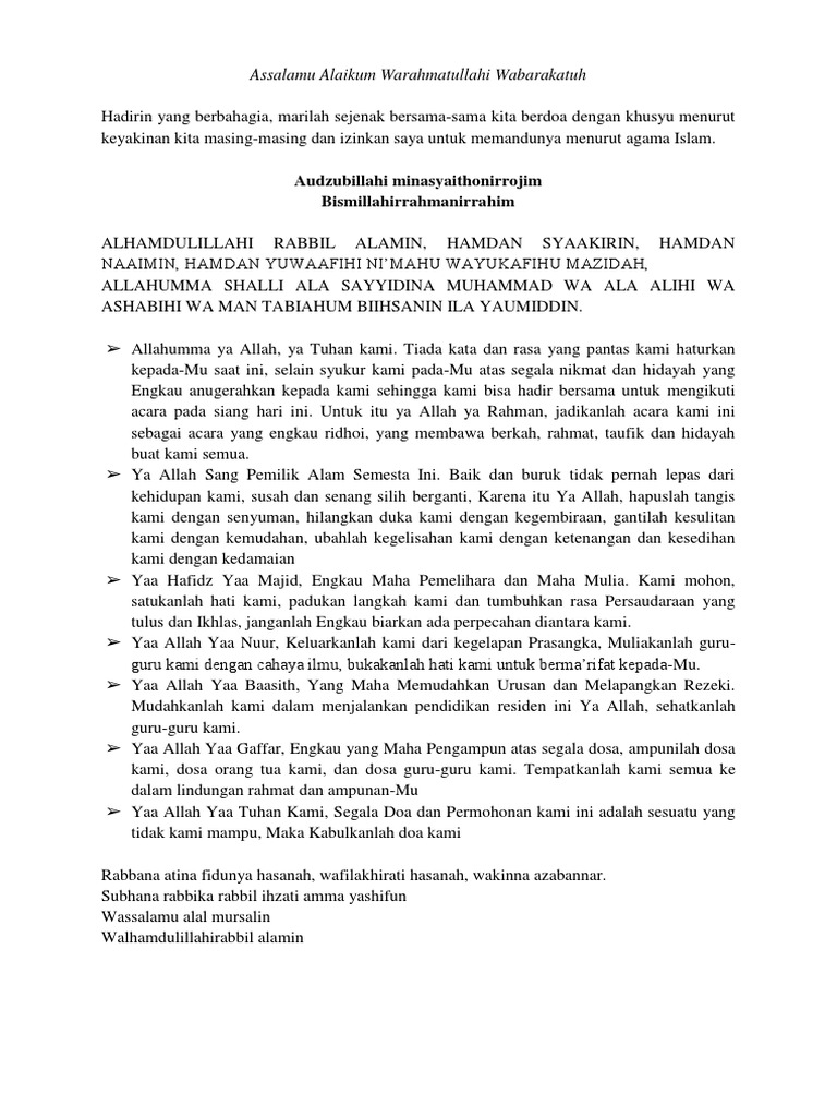 Doa Ramah Tamah | PDF