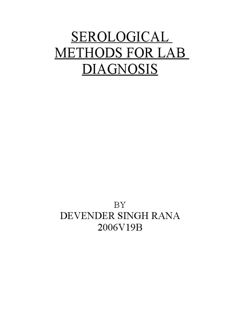 Serological Methods For Lab Diagnosis 2 | PDF | Elisa | Immunology
