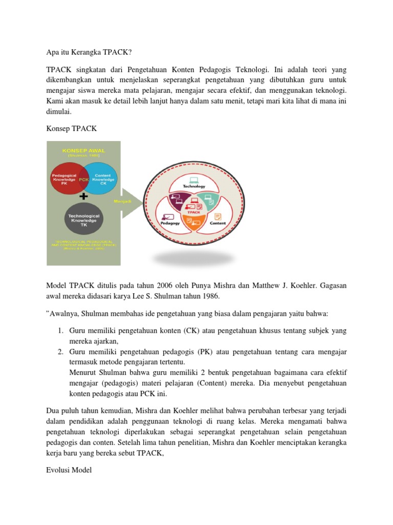Apa Itu Kerangka TPACK ? | PDF