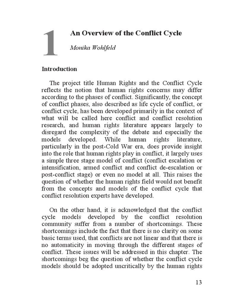An Overview of The Conflict Cycle | PDF | Peacebuilding | Conflict ...
