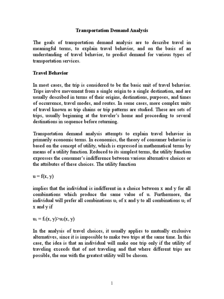 7 Transportation Demand Analysis | PDF | Market Segmentation | Utility