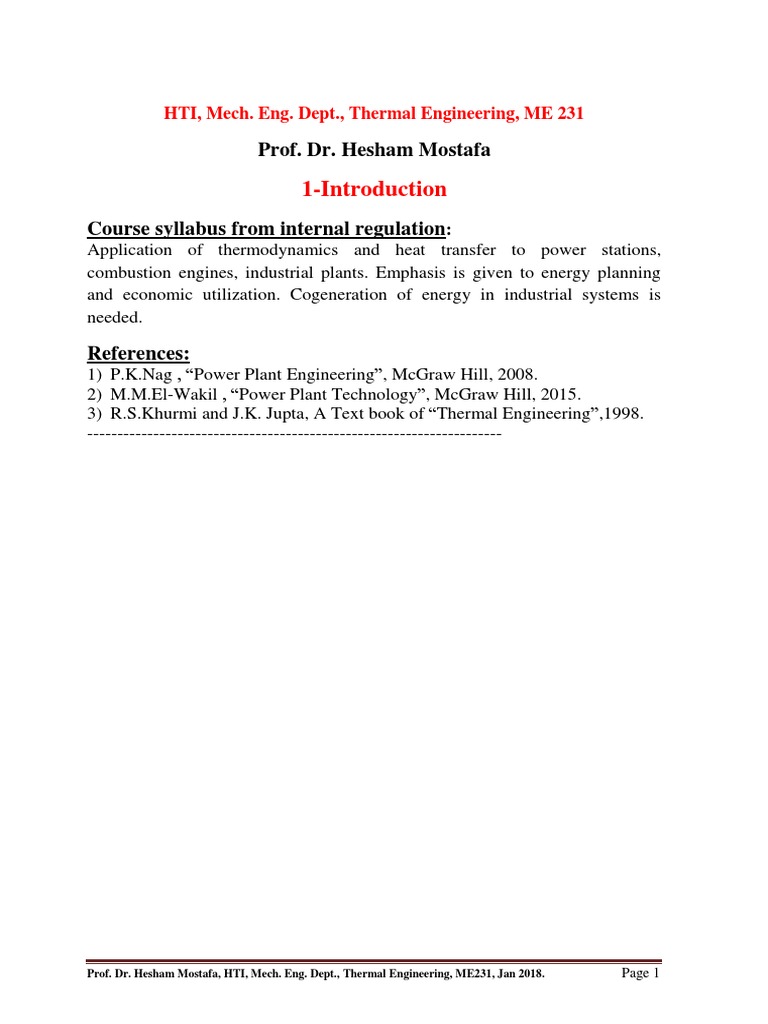 Thermal Engineering Lectures1 | PDF | Cogeneration | Entropy
