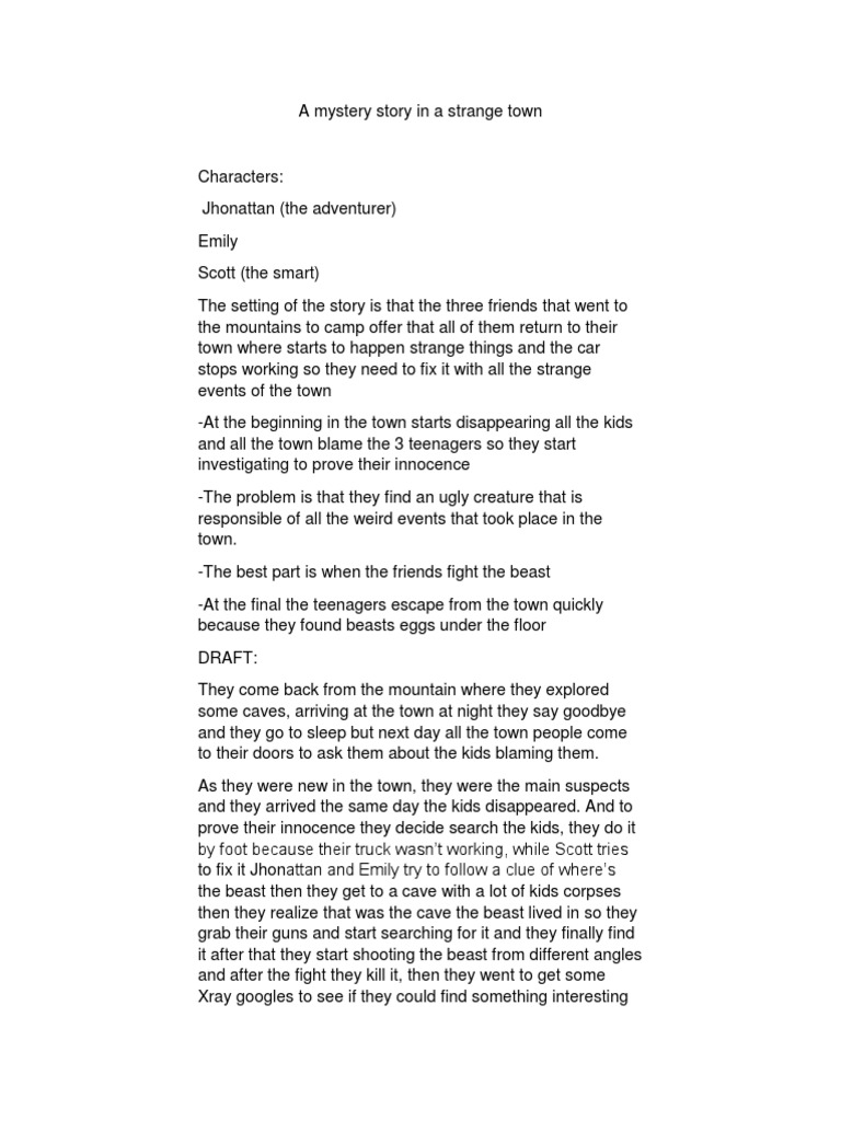 A Mystery Story in A Strange Town | PDF