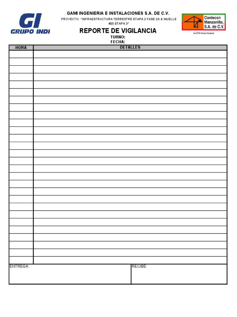 Formato Reporte Vigilancia | PDF