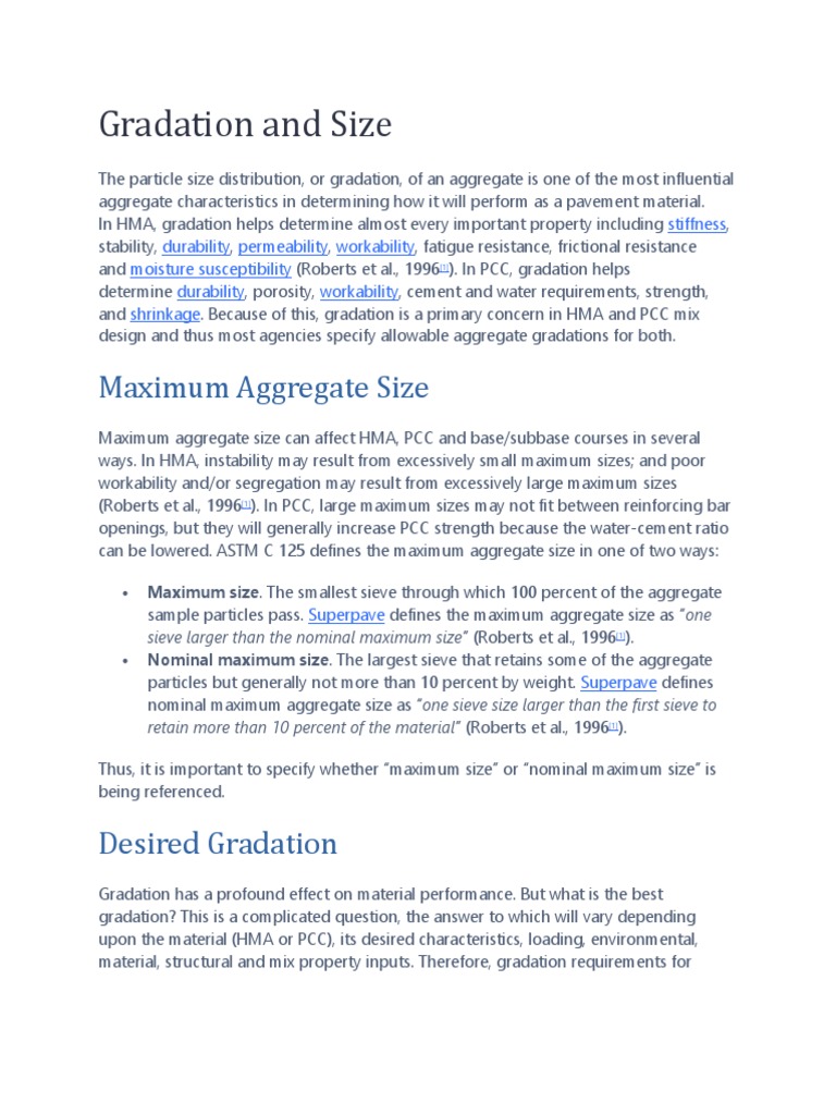 Gradation and Size Aggregates | PDF | Concrete | Economic Sectors