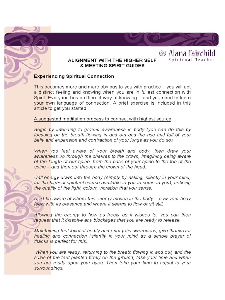 Higher Self and Spirit Guides PDF | PDF | Meditation | Soul