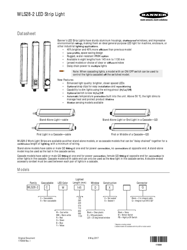 WLS28-2 LED Strip | PDF | Power Supply | Light Emitting Diode