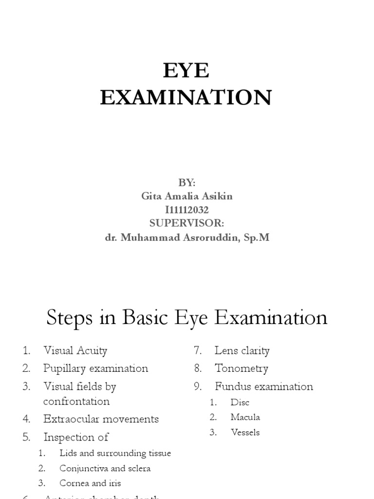 Examination of The Eye - Gita | Download Free PDF | Visual Acuity | Eye