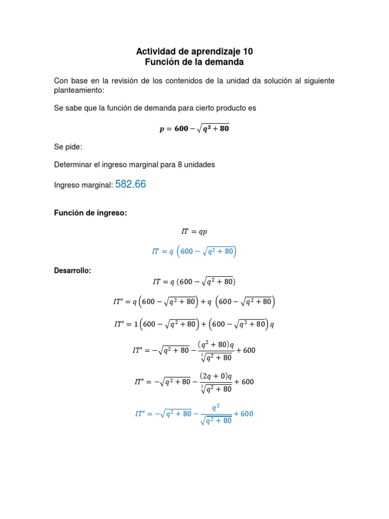 Función de la demanda