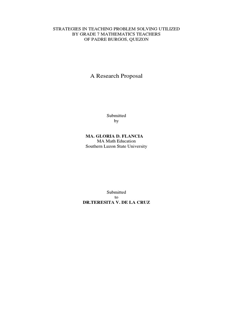 Research Proposal | PDF | Learning | Teaching Mathematics