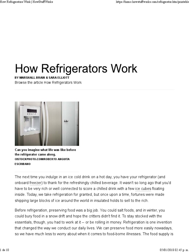 How Refrigerators Work - HowStuffWorks PDF | PDF | Refrigerator | Fahrenheit