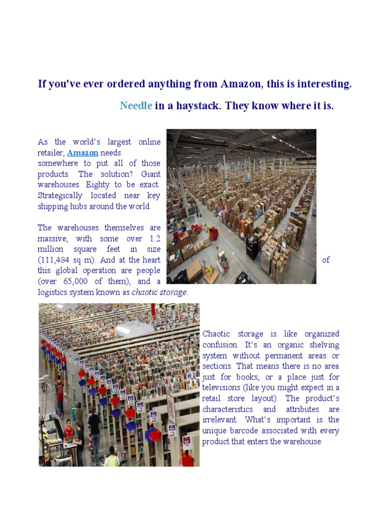 Amazon's Chaotic Storage System Explained | PDF | Warehouse | Economies