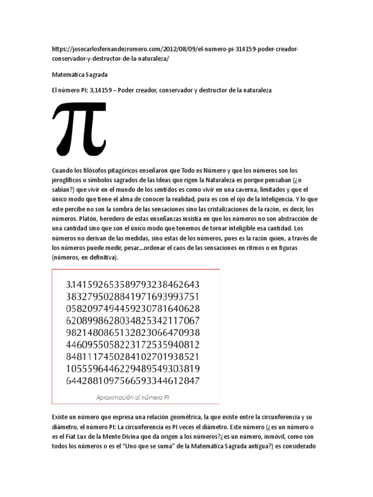 El Número PI 3,14159 - Poder Creador, Conservador y Destructor de La Naturaleza | PDF | Pi | Shiva