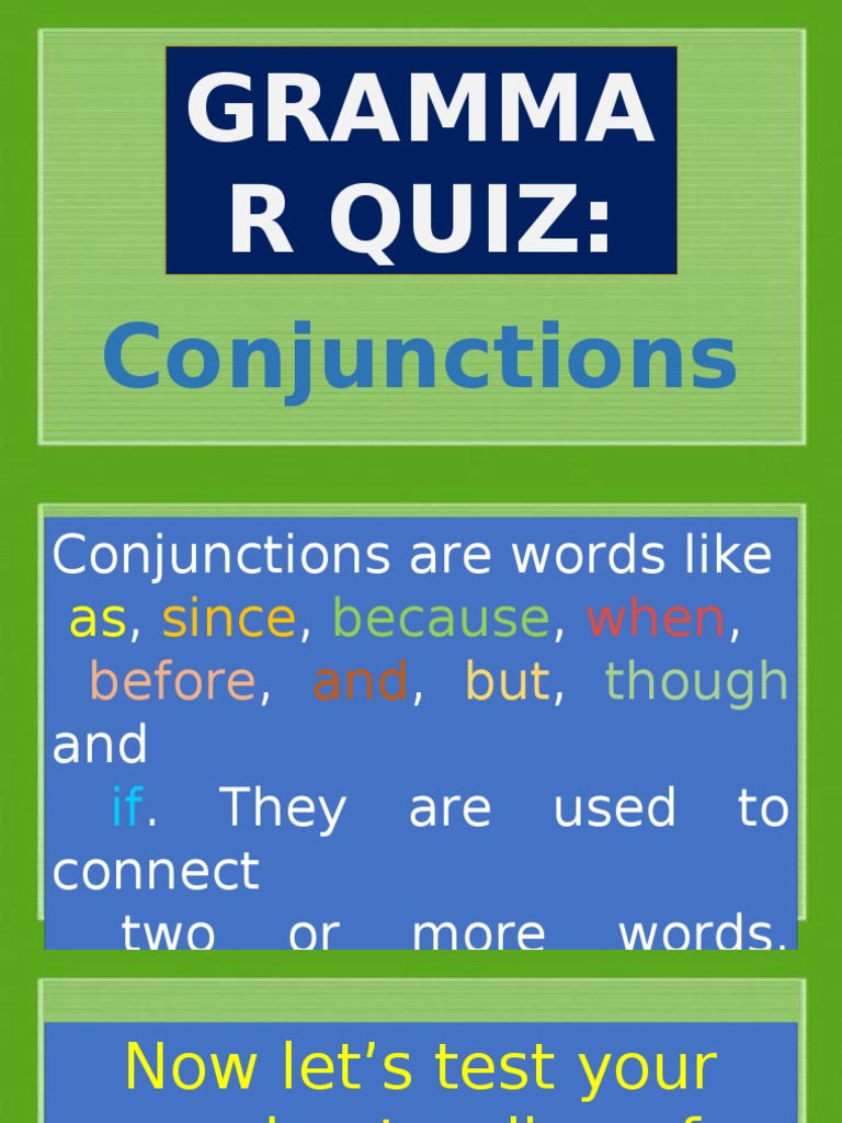 Grammar Test Conjunctions | PDF