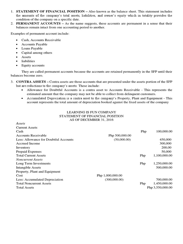 Statement of Financial Position Overview | PDF | Quantitative Research ...
