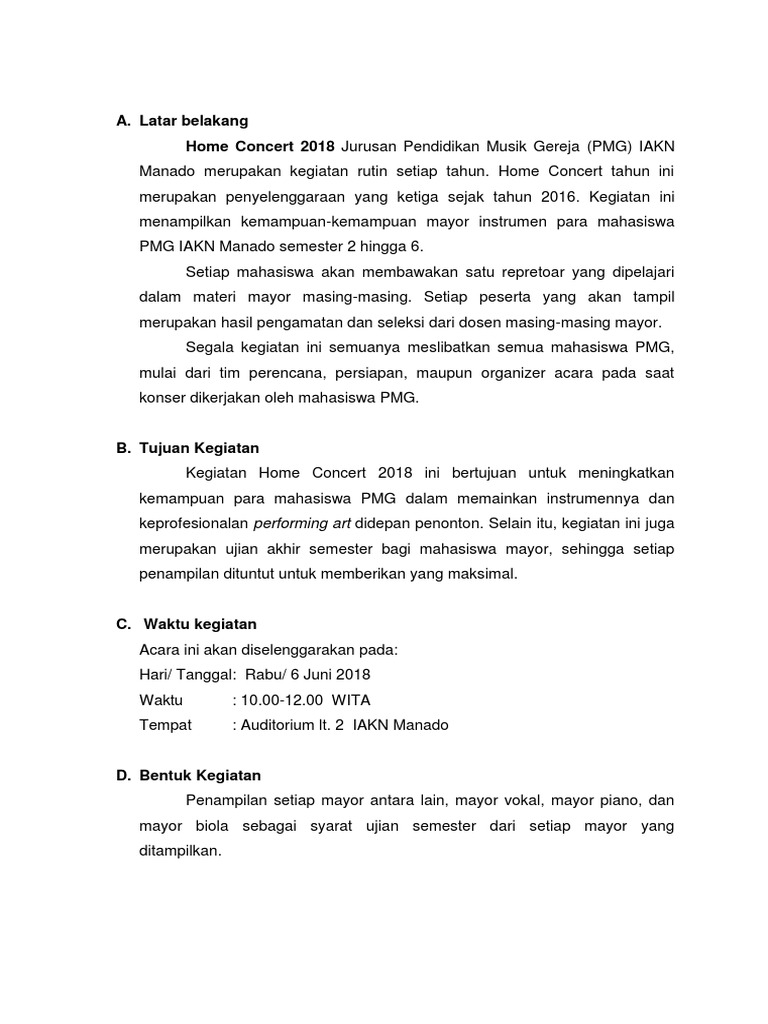 Contoh Proposal Konser Musik 1 | PDF