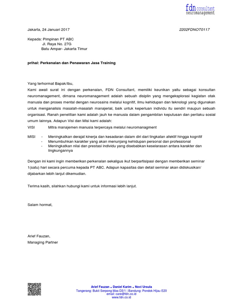 Contoh Surat Perkenalan | PDF