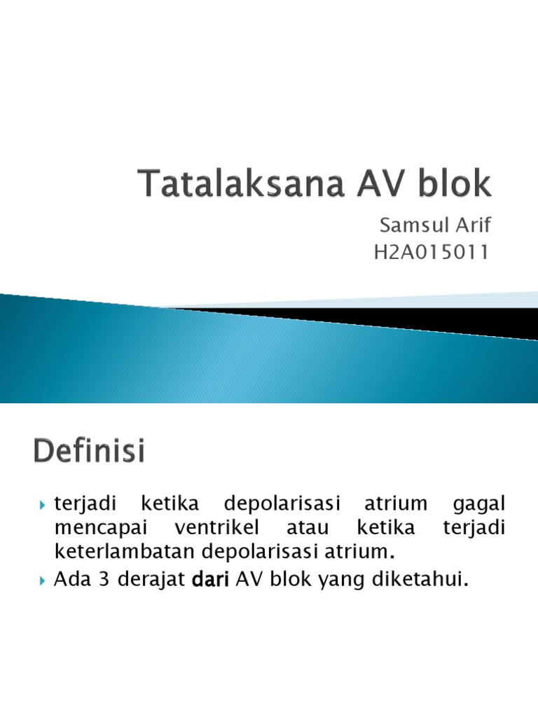 Tatalaksana AV Blok | PDF