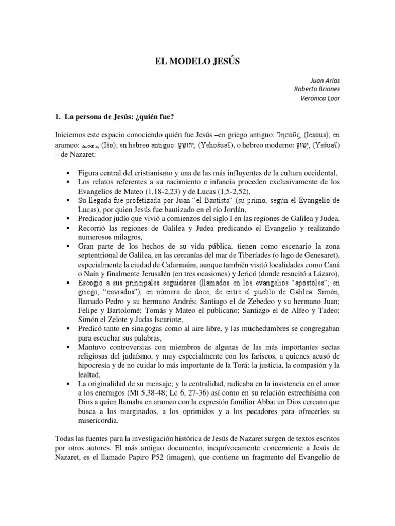 El Modelo Jesús | PDF | Jesús | Religiones mediterráneas antiguas