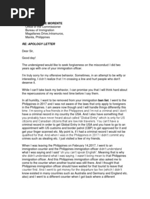 Official Apology Letter For Behavior