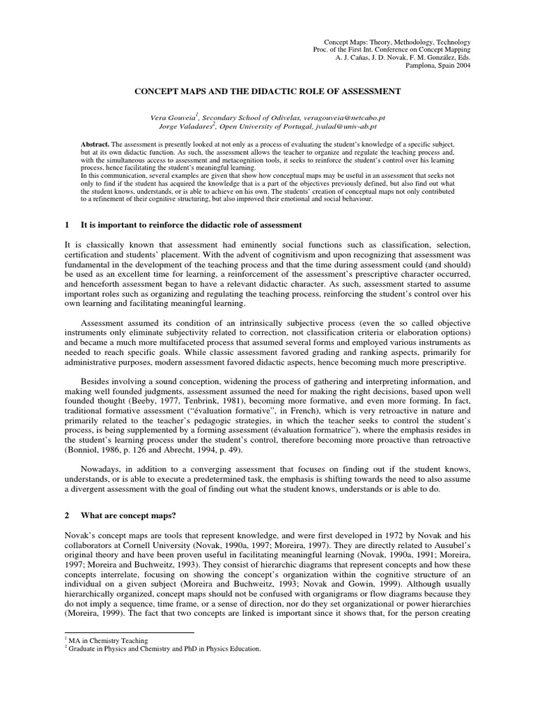Concept Maps Role of Assessment | PDF | Concept | Learning