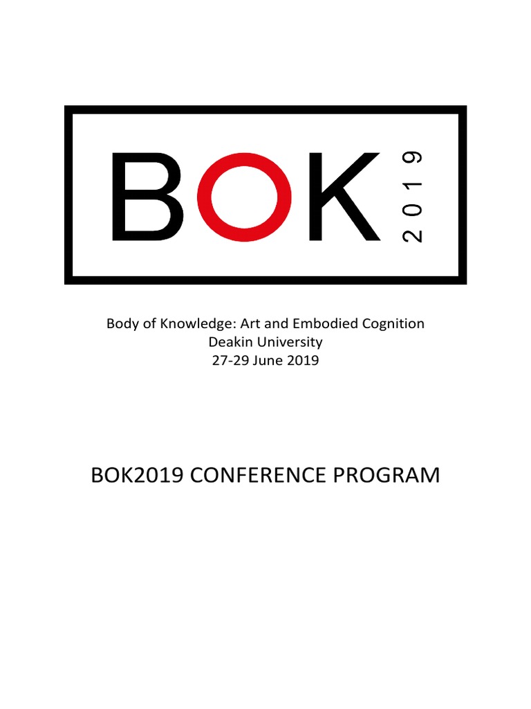 BoK 2019 Conference Program | PDF | Philosophy Of Mind | Thought