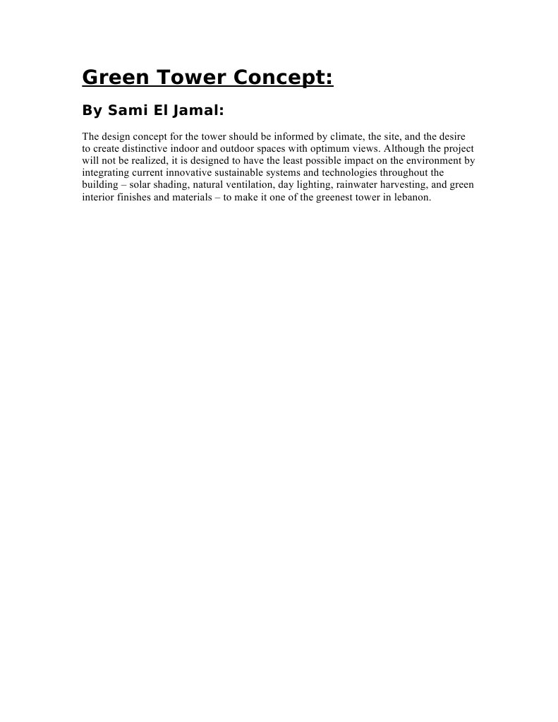 Green Tower: Sustainable Design Concept | PDF | Technology & Engineering